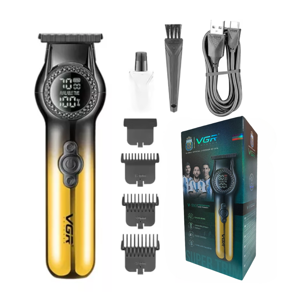 Patillera Recargable Recortadora Para La Barba Vgr V990 Led – TecnoHogarJS