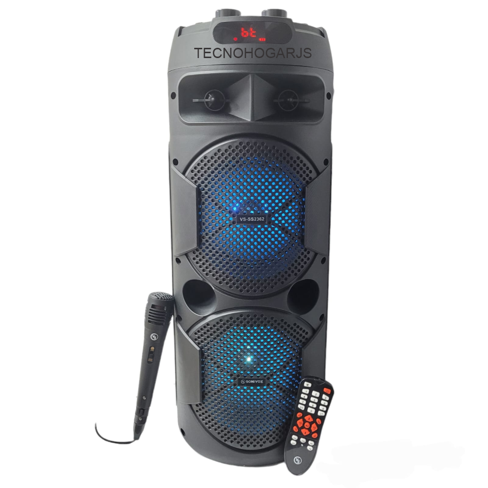 Cabina De Sonido Bluetooth + Micrófono Luces Led 7000w Fm – TecnoHogarJS